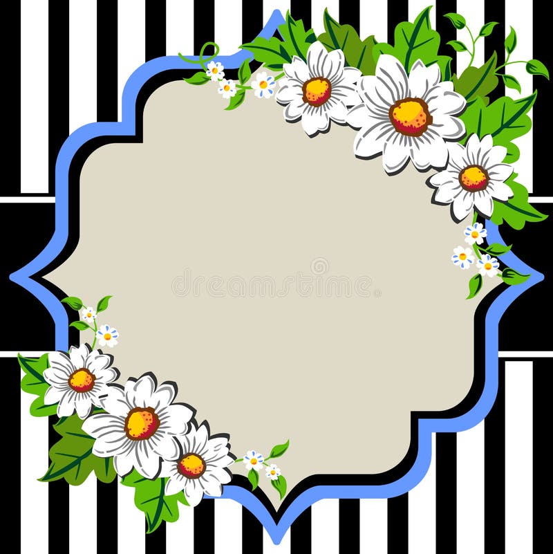 Daisy flower frame stock vector. Illustration of vignette - 19696413