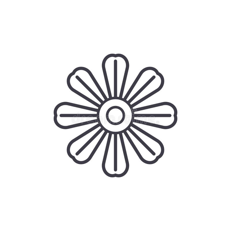 Daisy Flower Line Icon Concept. Daisy Flower Flat Vector Sign, Symbol ...