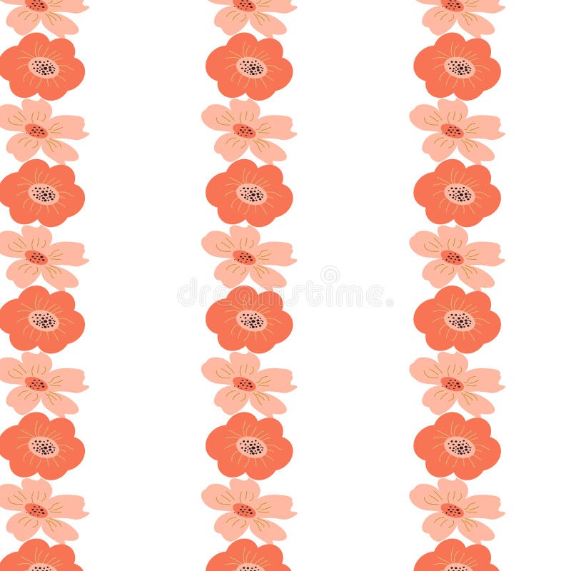 Daisy Flower Pattern in a Boho Folk Style Stock Vector - Illustration ...