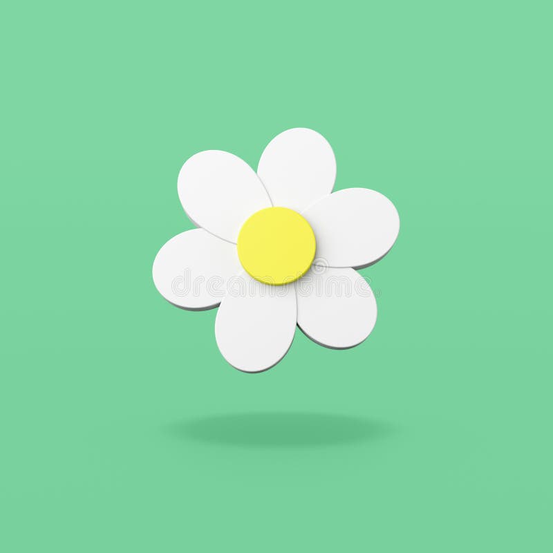 Daisy Flower Shape on Green Background Stock Illustration ...