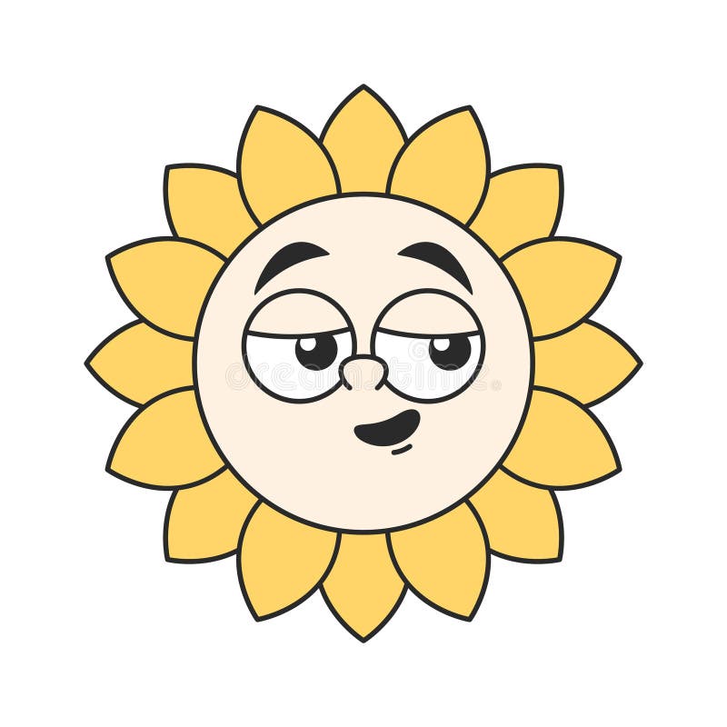 Daisy Flower Smiling Irritatingly Smug Stock Vector - Illustration of ...