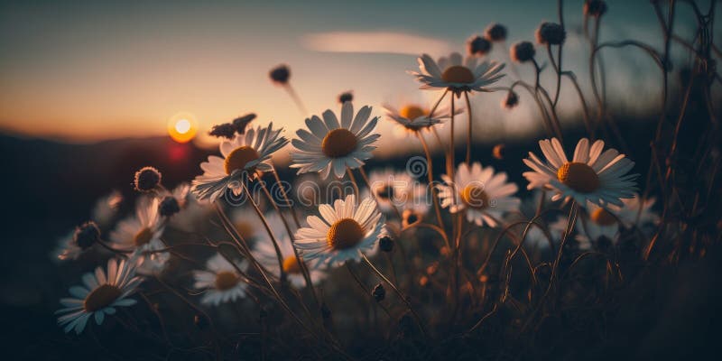 Sunset Daisy Field Stock Illustrations – 1,177 Sunset Daisy Field Stock ...