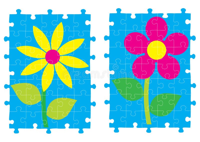 Daisy jigsaw puzzle vector stock vector. Illustration of puzzle - 164779634