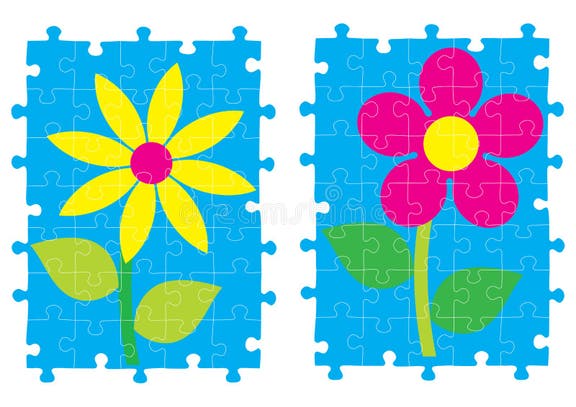 Daisy jigsaw puzzle vector stock vector. Illustration of puzzle - 164779634
