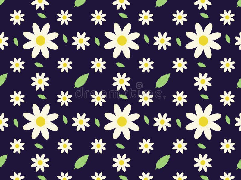 Daisy and Leaf Pattern for Textiles Stock Illustration - Illustration ...