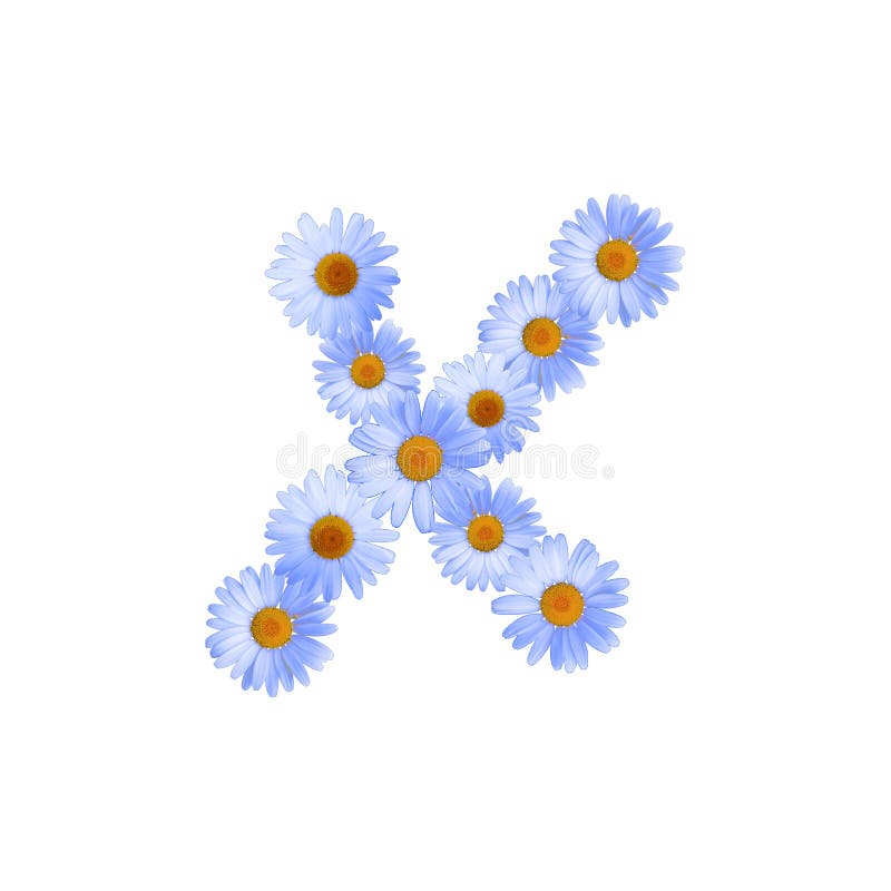 Daisy Letter azul X stock de ilustración. Ilustración de tipo - 85439635