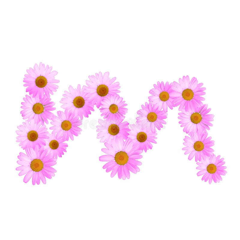 Daisy Letter cor-de-rosa M ilustração stock. Ilustração de flora - 85440168