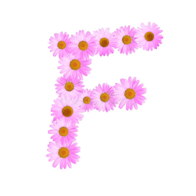 Daisy Letter rose F illustration stock. Illustration du rose - 85440152