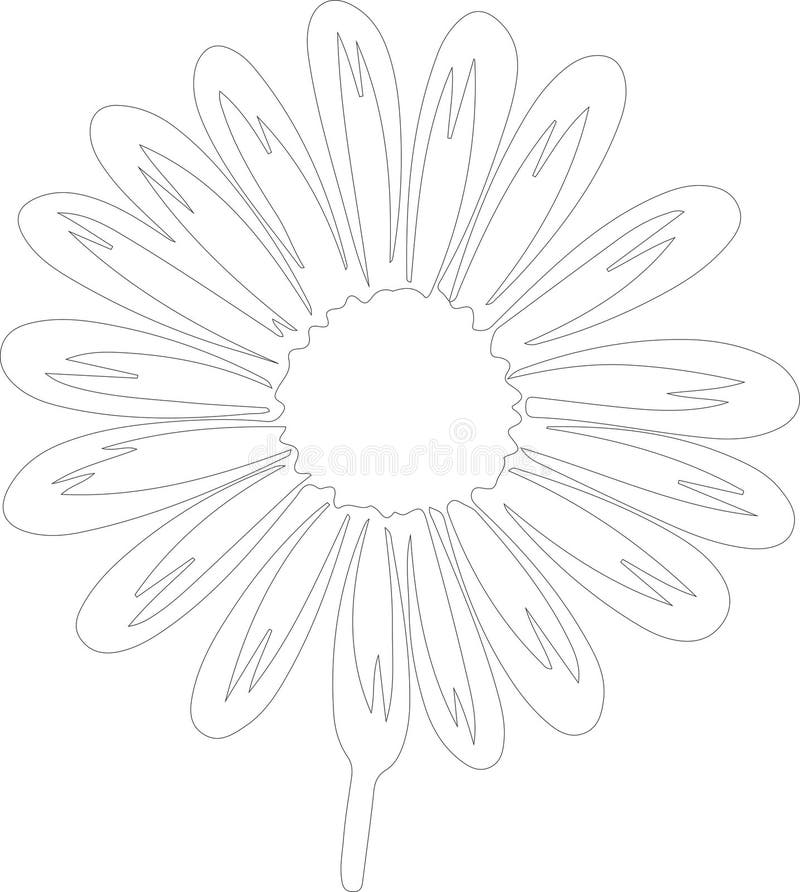 Daisy Outline Silhouette Generative Ai Stock Vector - Illustration of ...