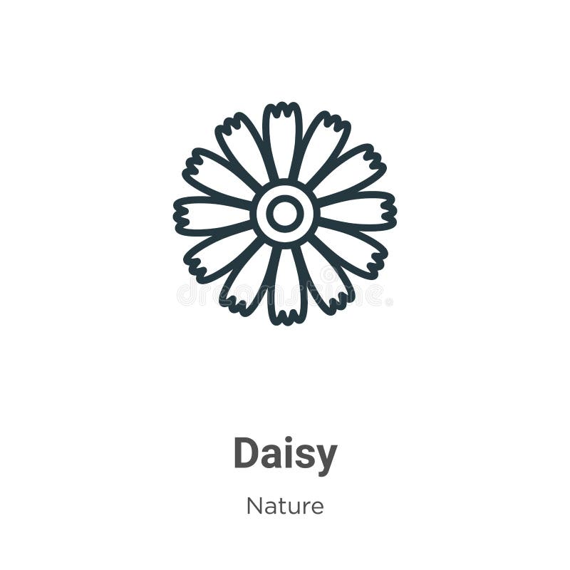 Daisy Outline Vector Icon. Thin Line Black Daisy Icon, Flat Vector ...