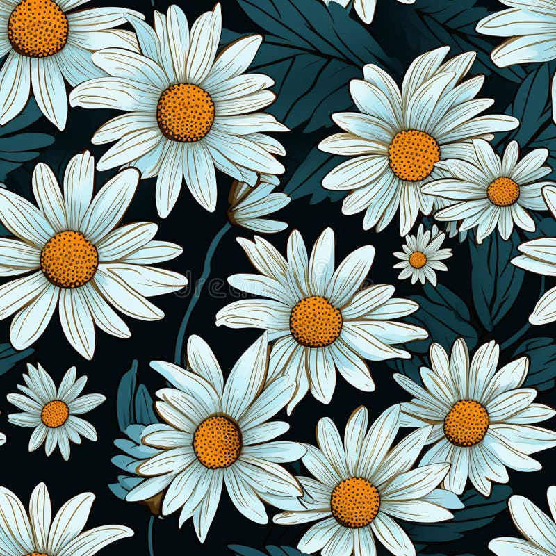 Daisy Pattern for Brochure Design Stock Illustration - Illustration of ...