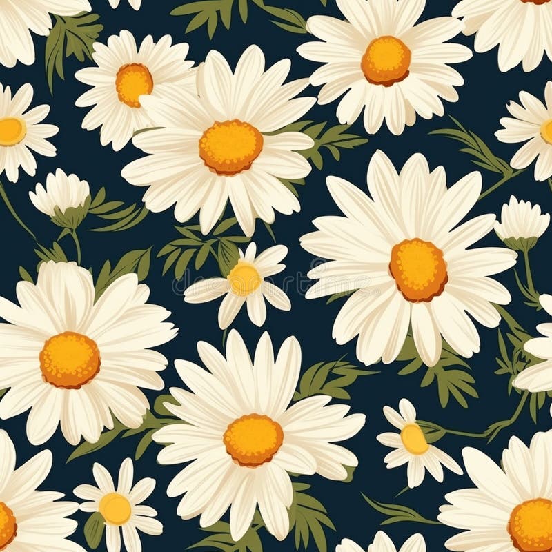 Daisy Pattern for Collage Art Stock Illustration - Illustration of ...