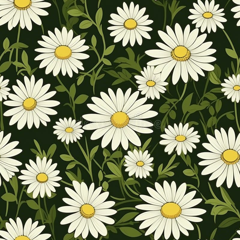 Daisy Pattern for Magazine Cover Design Stock Illustration ...