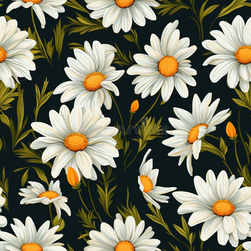 Daisy Pattern for Magazine Cover Design Stock Illustration ...