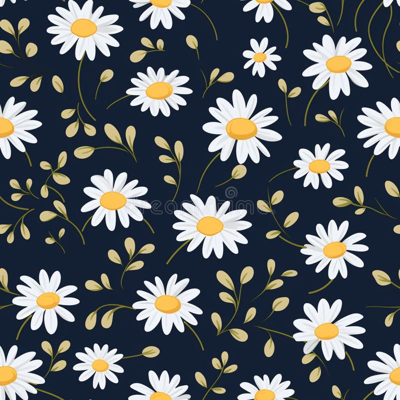 Daisy Pattern for Magazine Cover Design Stock Illustration ...