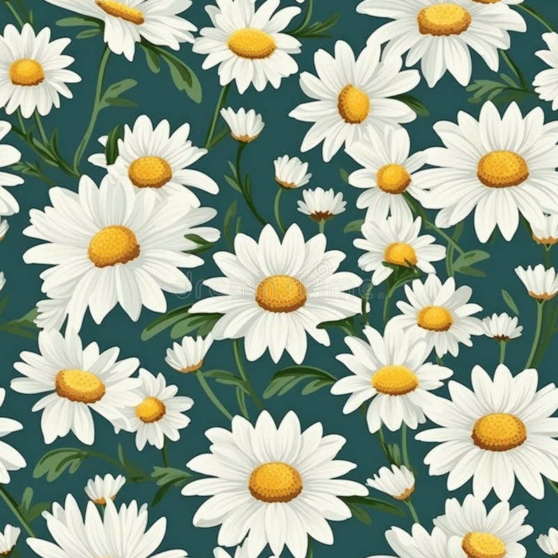 Daisy Pattern for Website Header Stock Illustration - Illustration of ...