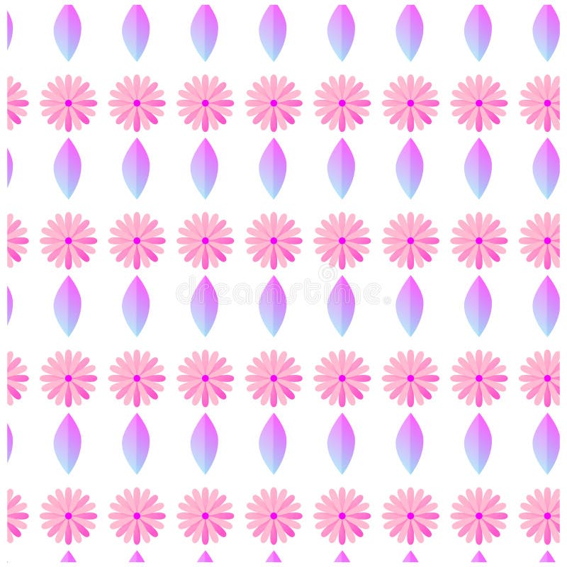 Daisy & Petal Grid: Pink and Blue Gradient Pattern Repeat Stock ...