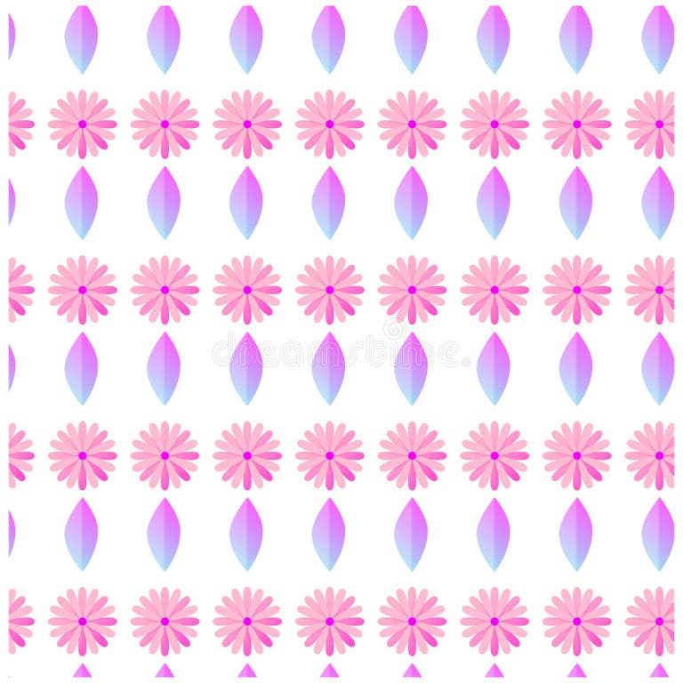 Daisy & Petal Grid: Pink and Blue Gradient Pattern Repeat Stock ...
