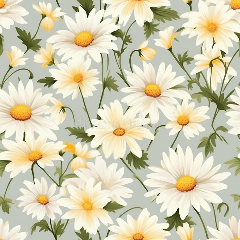 Daisy Serenity Seamless Pattern Tranquility Stock Illustration ...