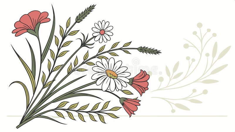 Daisy and Wildflower Bouquet for Rustic Charm Vector Design Generative ...