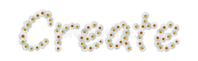 Daisy Word Create stock illustrationer. Illustration av fjäder - 85440346