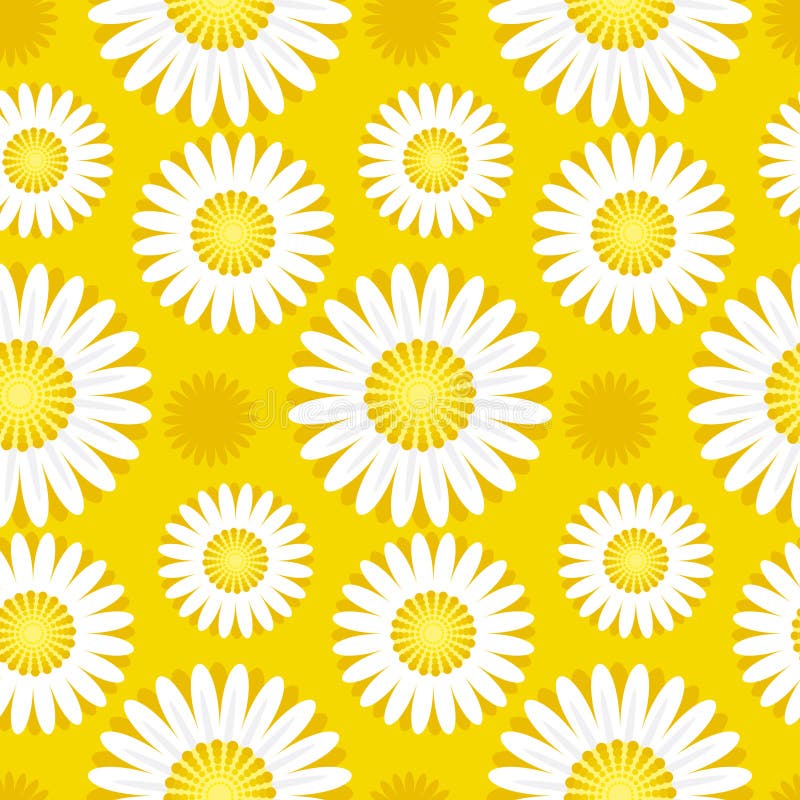 Daisy yellow pattern stock vector. Illustration of style - 64728314