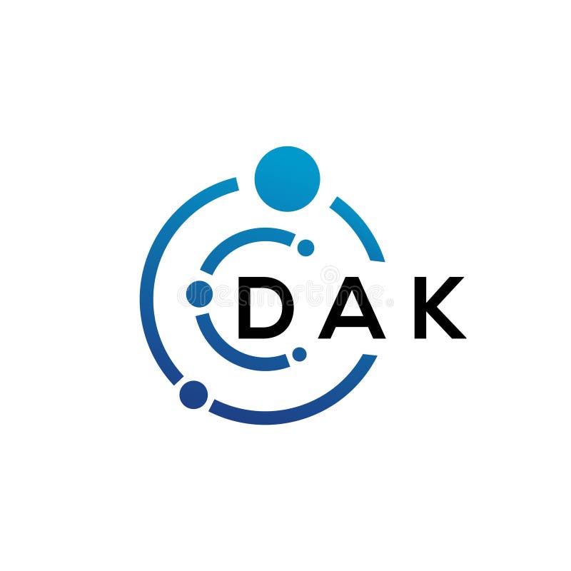 DAK Letter Logo Design on White Background. DAK Creative Initials ...