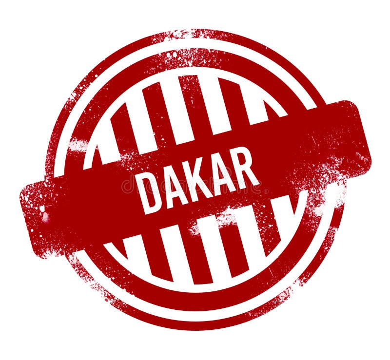 Dakar - Red Grunge Button, Stamp Stock Illustration - Illustration of ...