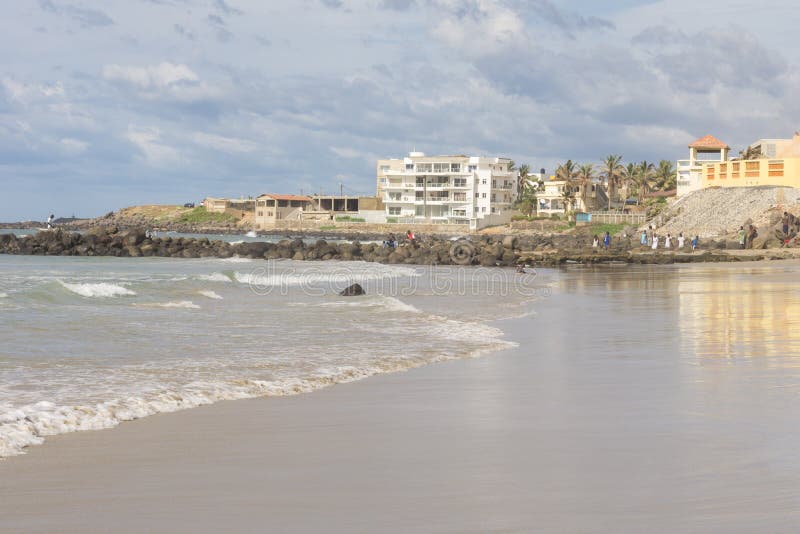 Dakar Klämde Fast översikten, Huvudstad Av Senegal Stock Illustrationer ...