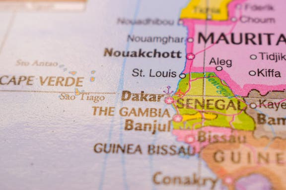 Dakar on the World Map-Geo Political Map Stock Photo - Image of global ...