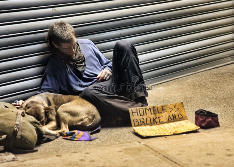 Dakloze Mens Op Sunset Boulevard in Los Angeles, CA Redactionele Foto ...