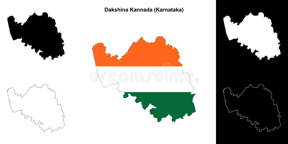 Dakshina Kannada Outline Map Stock Illustration - Illustration of ...