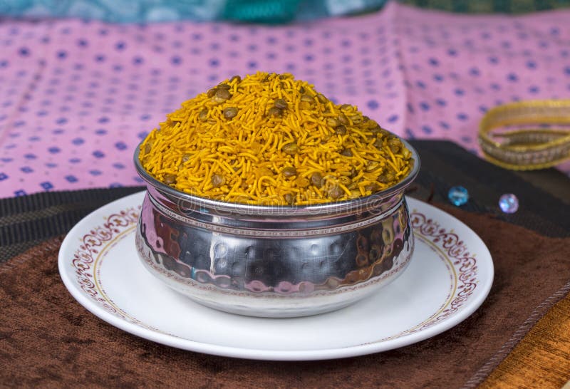 Dal Moth stock photo. Image of bhujia, brass, flour - 129524500