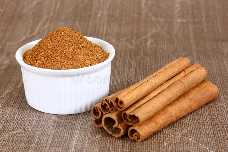 Dalchini or Cinnamon Powder Stock Image - Image of glass, bowl: 296226155