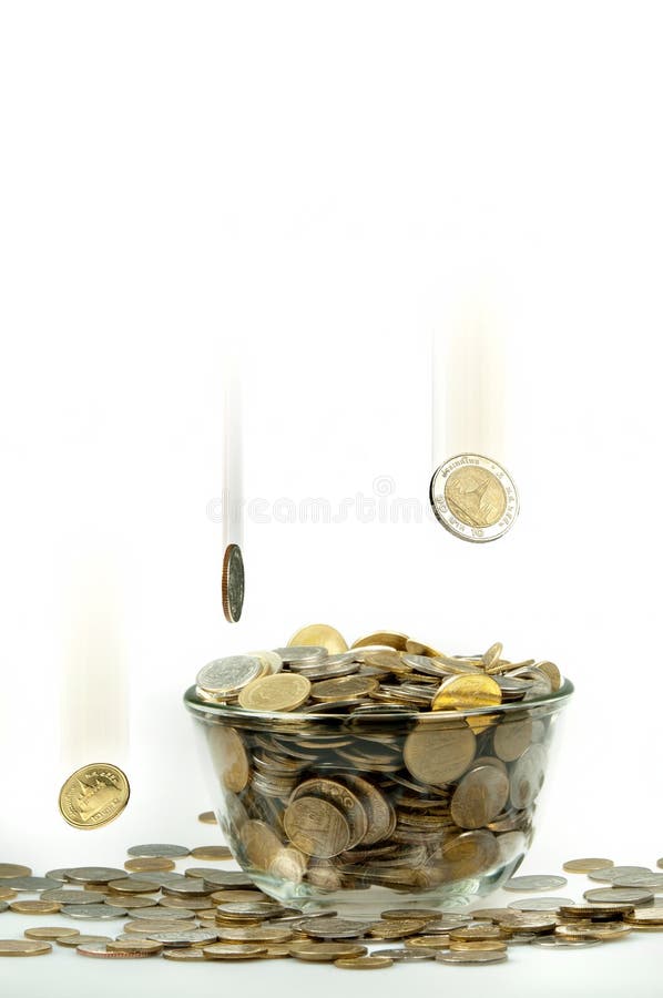 Dalend muntstuk stock foto. Image of geïsoleerd, geld - 19136546