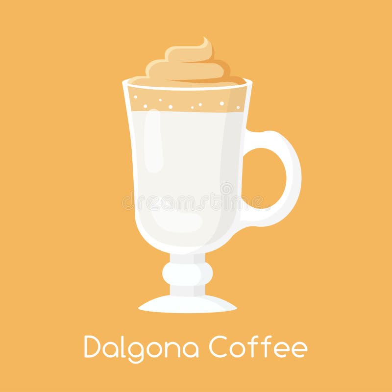 Dalgona Coffee Set. Glass with Whipped Drink. Ingredients for Cooking ...