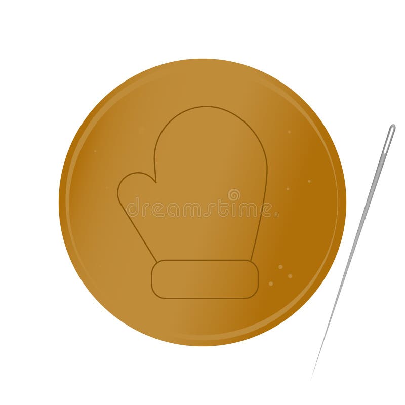Dalgona Candy Circle with a Mitten in the Middle Stock Vector ...