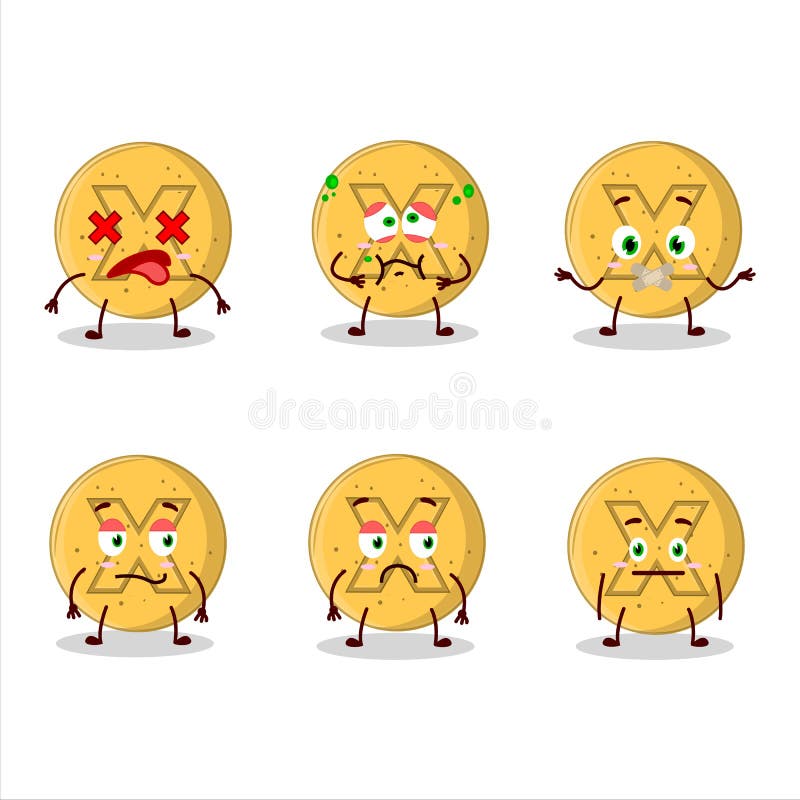 Dalgona Candy Disagree Cartoon Character with Nope Expression Stock ...