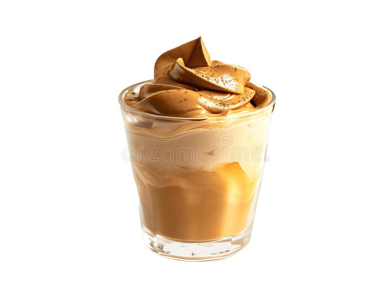 Dalgona Coffee Delight: Isolated Trendy Refreshment on Transparent ...