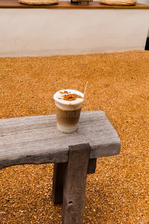 Dalgona Coffee at Home Korea , Korean Coffee Shop in Seoul Korea. Stock ...