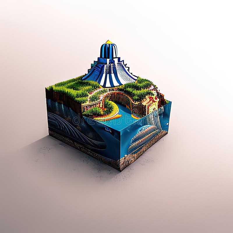 Dali, Yunnan, China Microcity Model. Generative AI. Stock Illustration ...