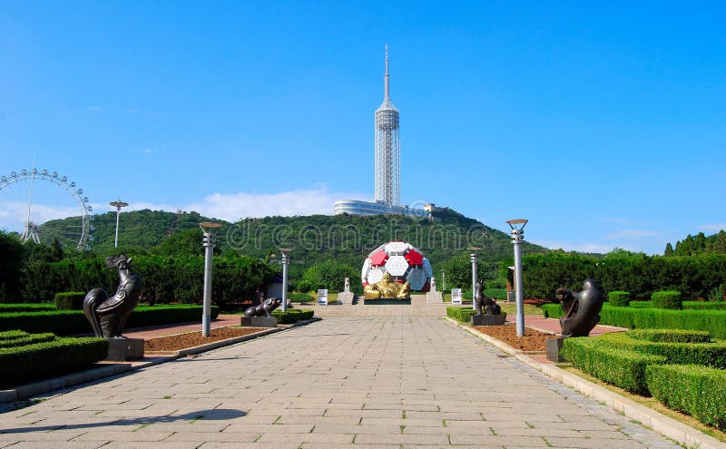 Park. Dalian, China. stock photo. Image of office, exterior - 13283554