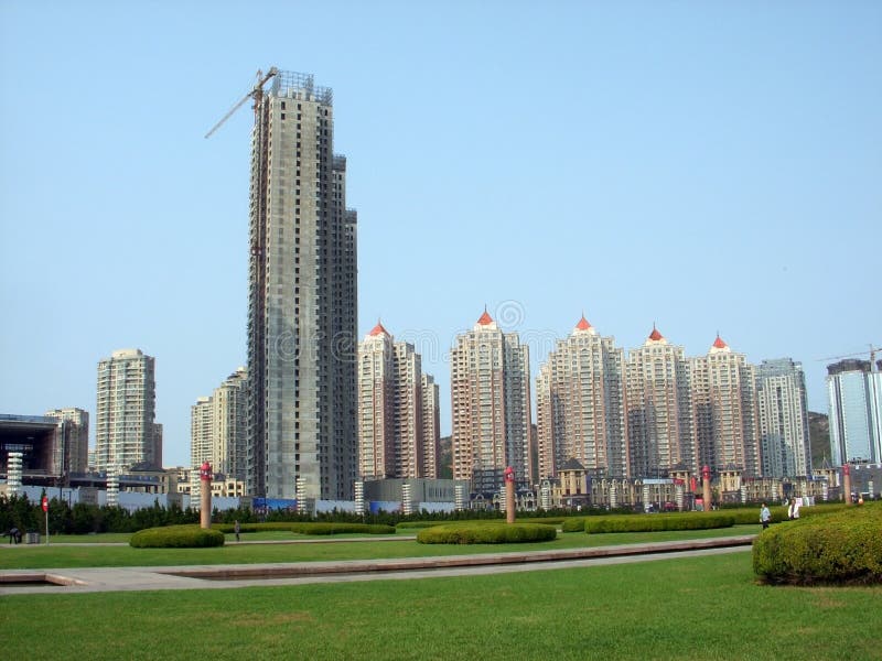 Dalian, China stock image. Image of building, meadow - 29160703