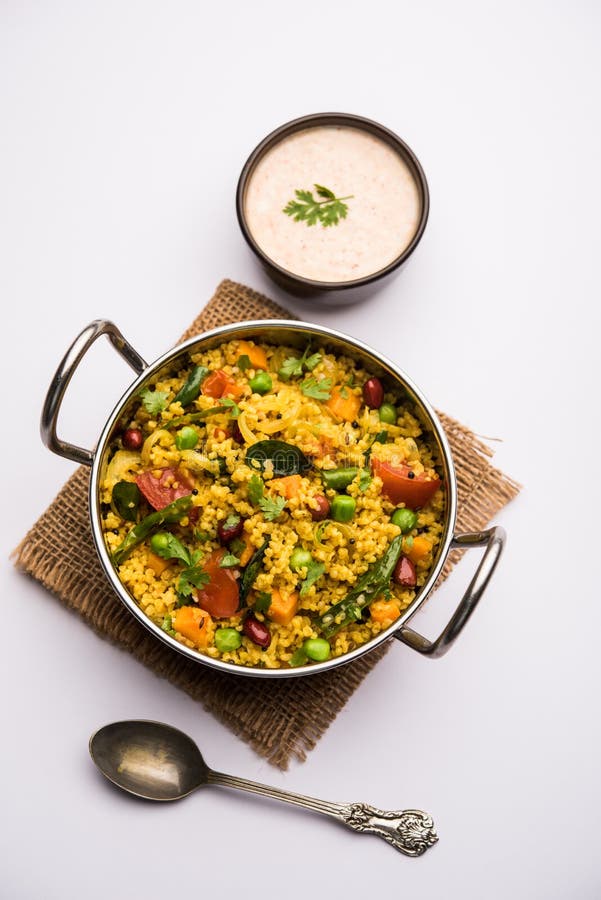 Daliya Upma or Broken Wheat Upma Stock Image - Image of food, selective ...