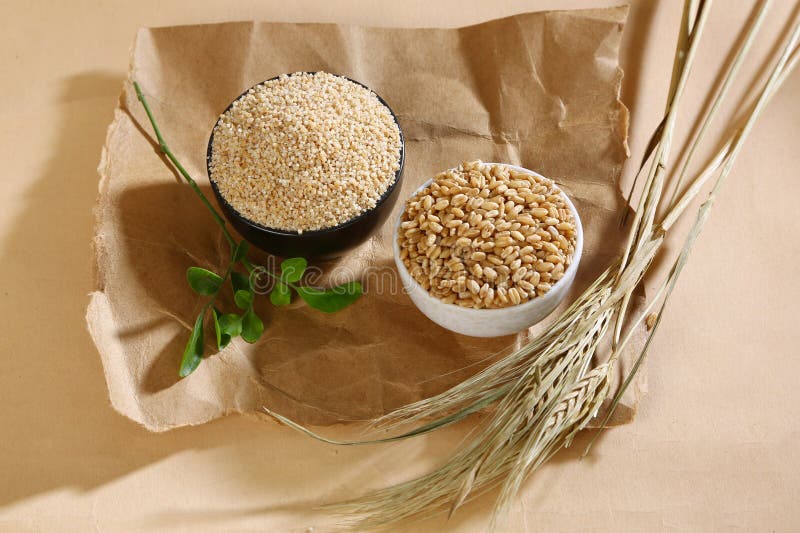 Daliya and Wheat or Gehu stock photo. Image of round - 316215910