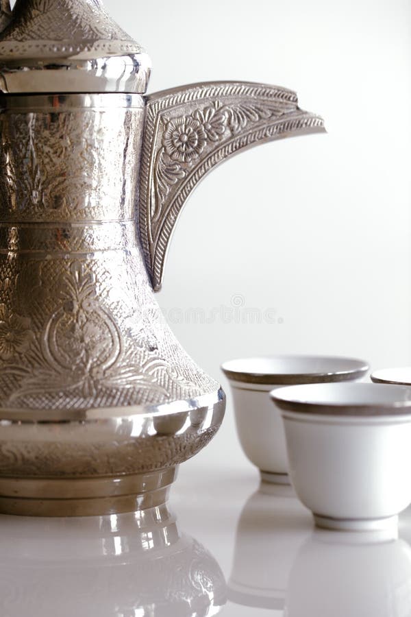 A Dallah is a Metal Pot Designed for Making Arabic Coffee Stock Photo ...