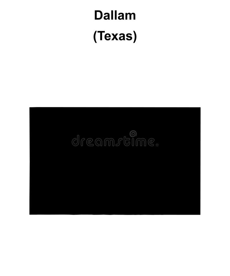 Dallam outline map stock vector. Illustration of vector - 361791104