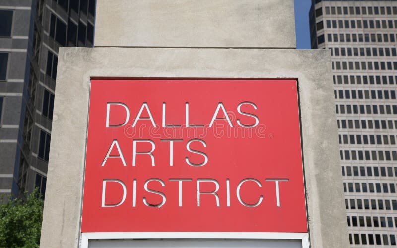 Dallas Arts District Sign editorial stock photo. Image of halls - 90191968