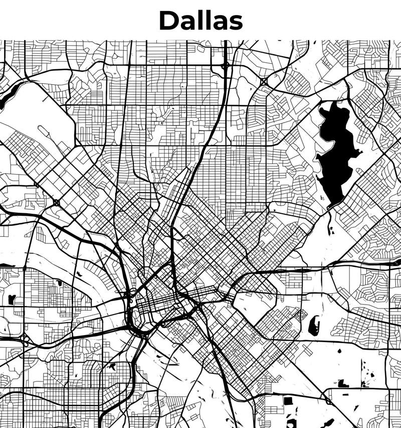 Dallas City Map, Cartography Map, Street Layout Map Stock Vector ...