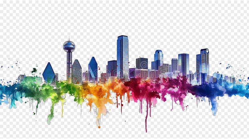 Dallas Skyline Line Art Stock Illustrations – 136 Dallas Skyline Line ...